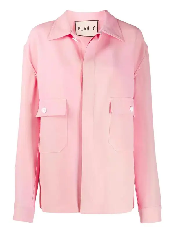 Plan C Oversized Shirt Jacket - Pink