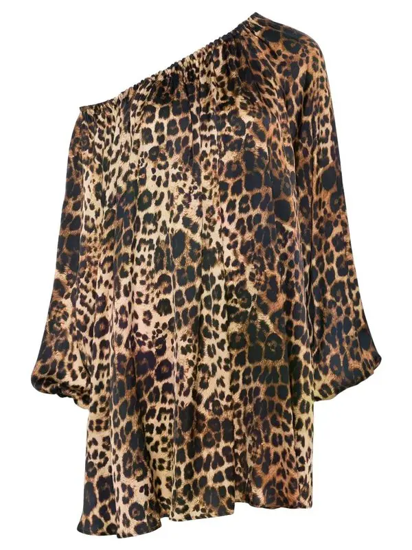 Simonette Ravizza One-shoulder Printed Mini Dress - Brown