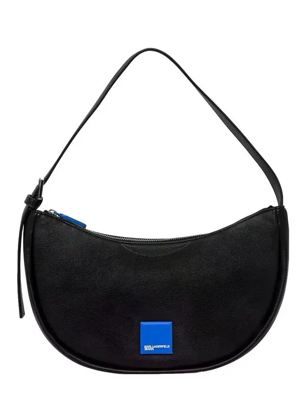 Karl Lagerfeld Logo Patch Shoulder Bag - Black