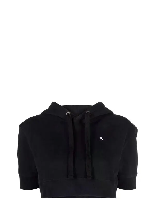 Raf Simons Cropped Short-sleeve Hoodie - Black