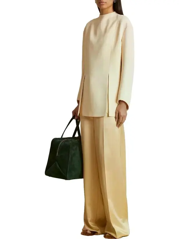 Khaite The Mahni Slit-detail Blouse - Neutrals