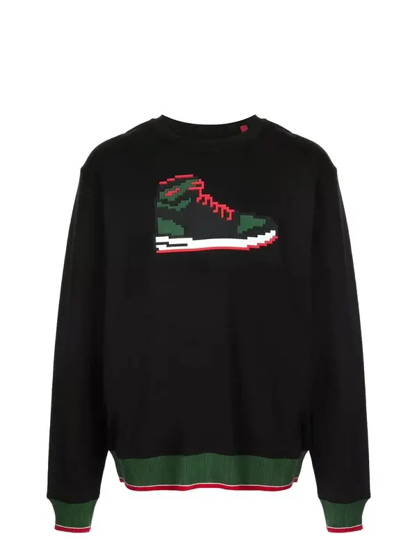 MOSTLY HEARD RARELY SEEN 8-BIT Red Sneak Sweatshirt - Black