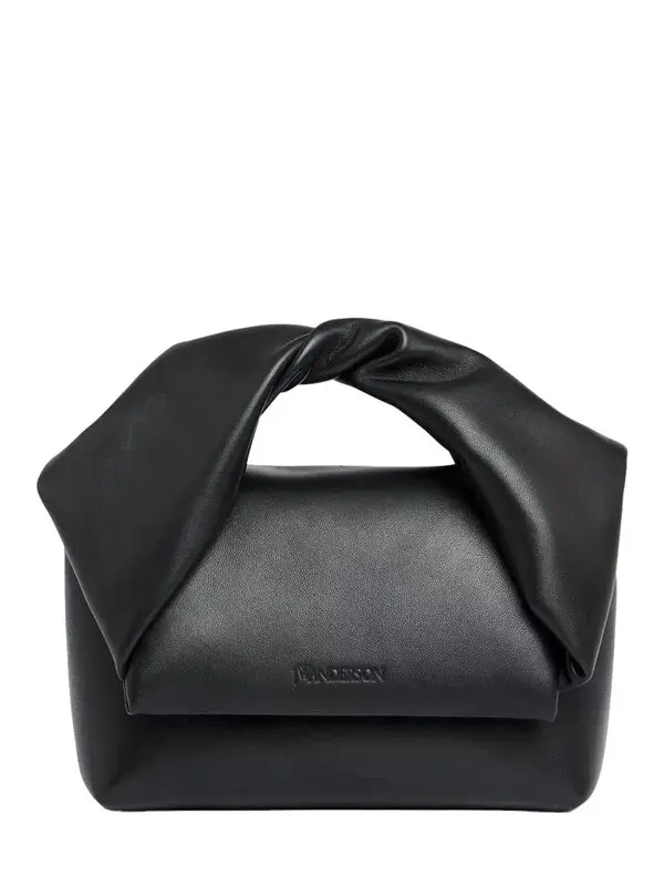 JW Anderson Small Twister Leather Tote Bag - Black