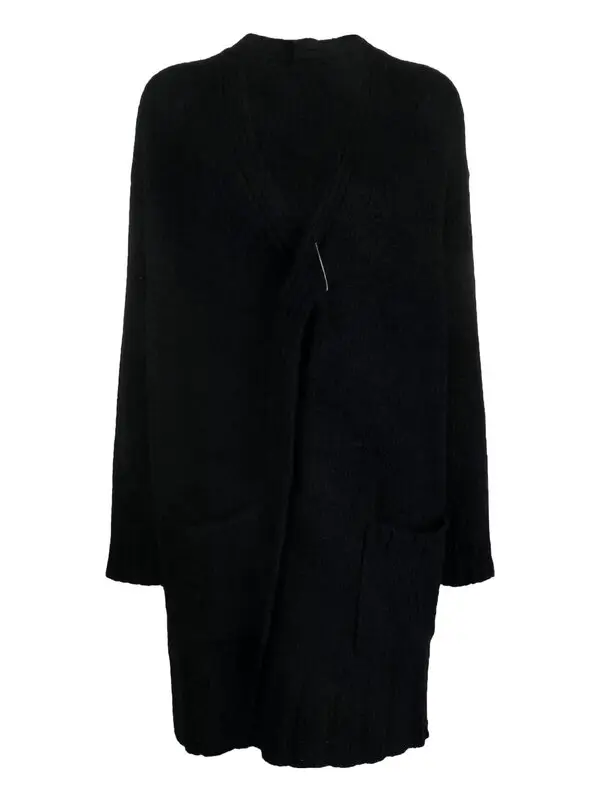Yohji Yamamoto Asymmetric V-neck Cardigan-coat - Black