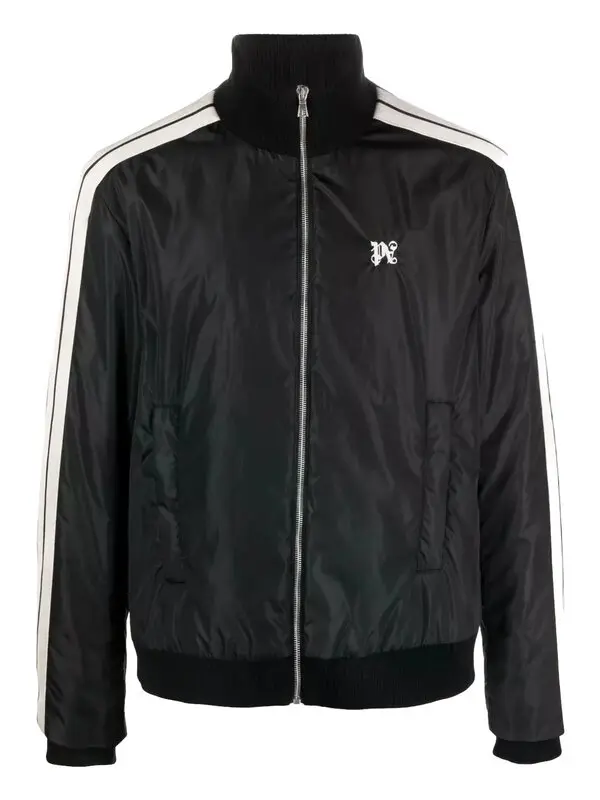 Palm Angels Monogram-embroidered Padded Bomber Jacket - Black