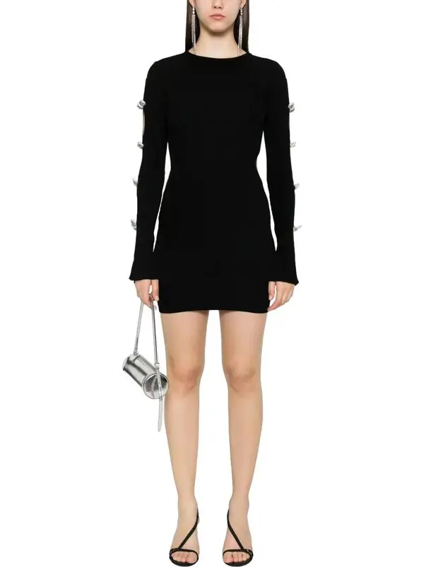Mach & Mach Long Sleeve Cut-out Dress - Black