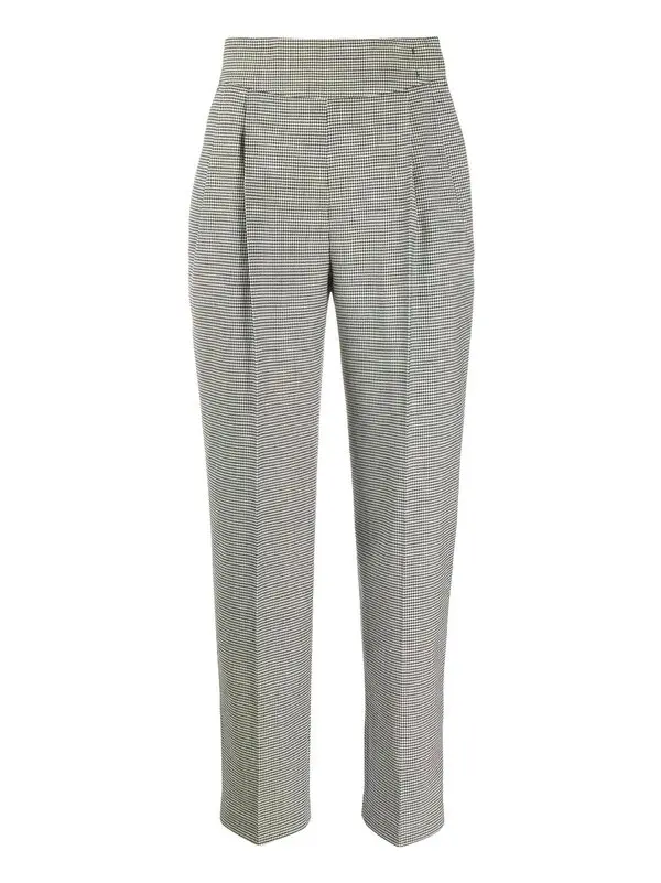 MSGM Micro Houndstooth High-waisted Trousers - Black