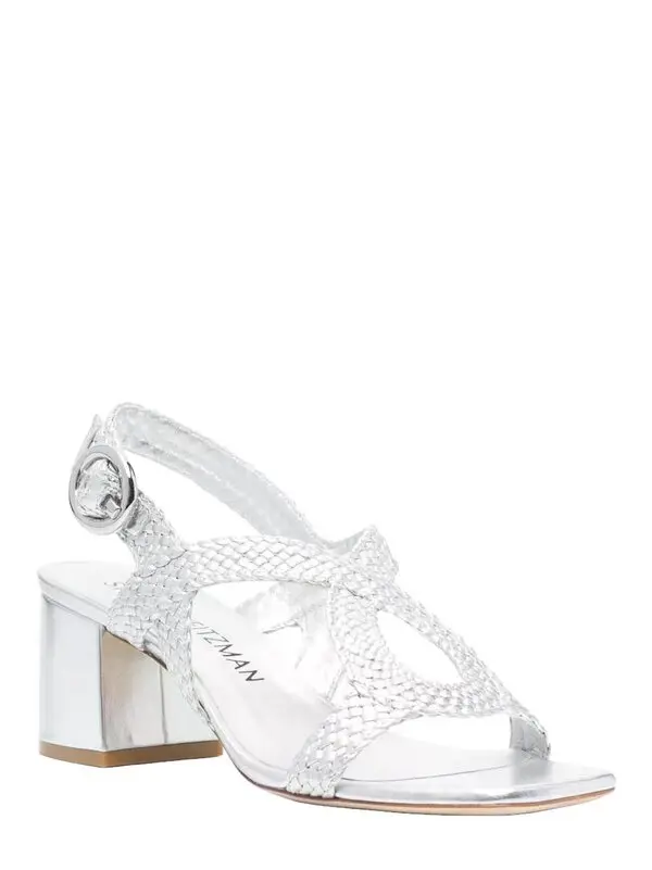 STUART WEITZMAN Wovette 60mm Sandals - Silver