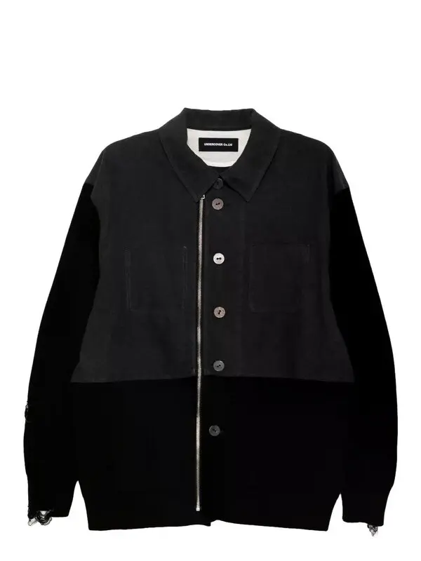 Undercover Panelled Zip Up Shirt Jacket - Grey