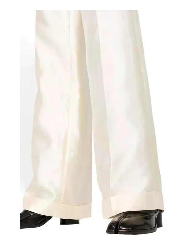 MAISON MARGIELA Straight-leg Silk Trousers - Neutrals