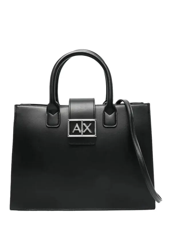 Armani Exchange Logo Plaque Tote Bag - Black