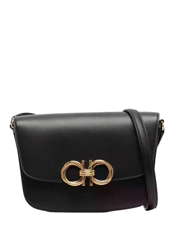 FERRAGAMO Gancini Shoulder Bag - Black