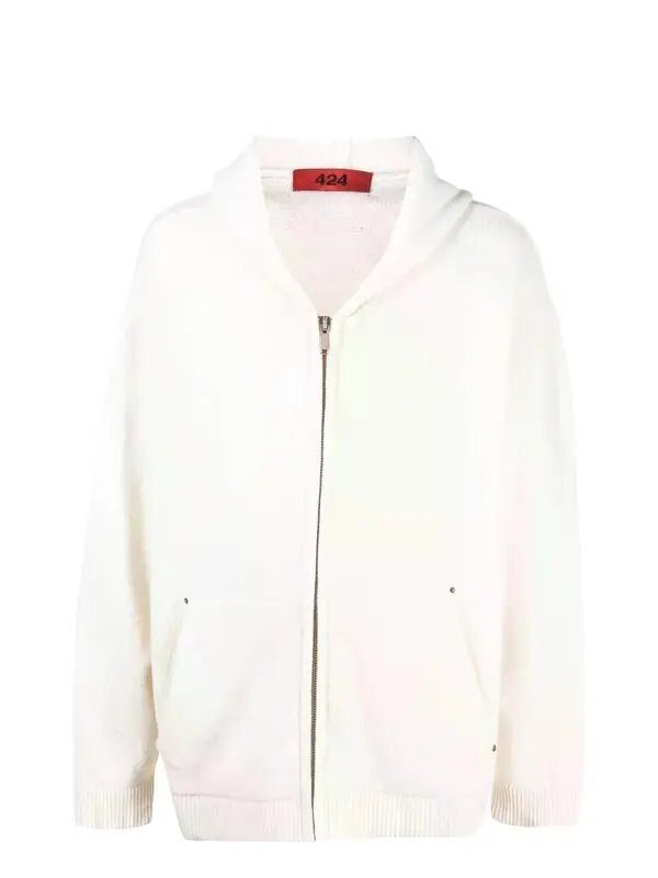 424 Zip-up Wool-blend Hoodie - White