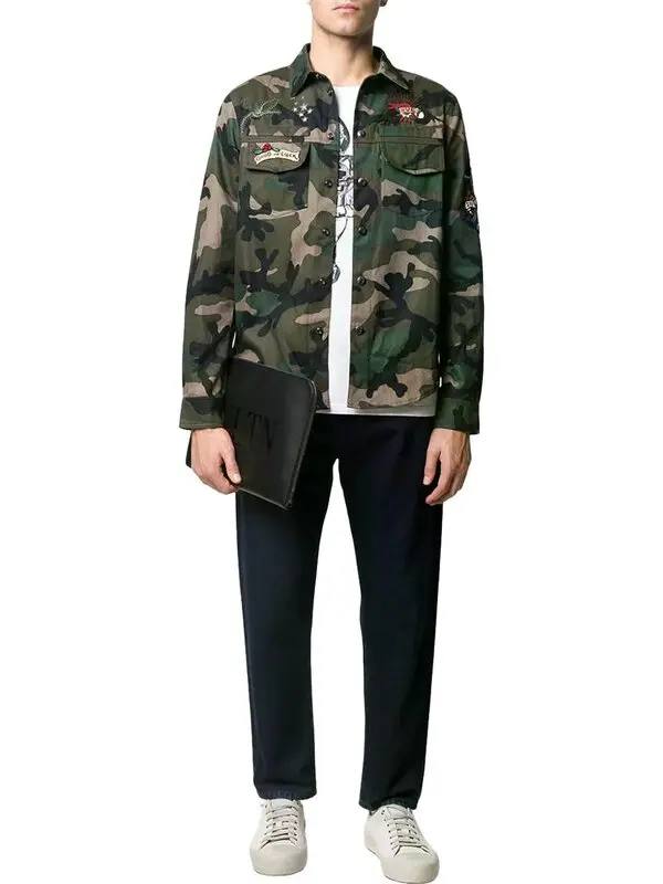 Valentino Garavani Camouflage-print Shirt - Green