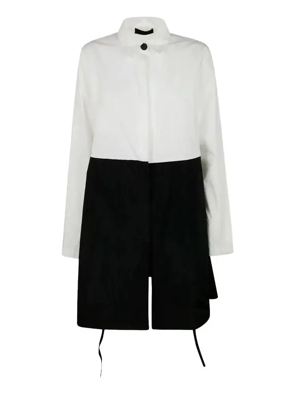 MARIA CALDERARA Two-tone Long-sleeve Shirt - White