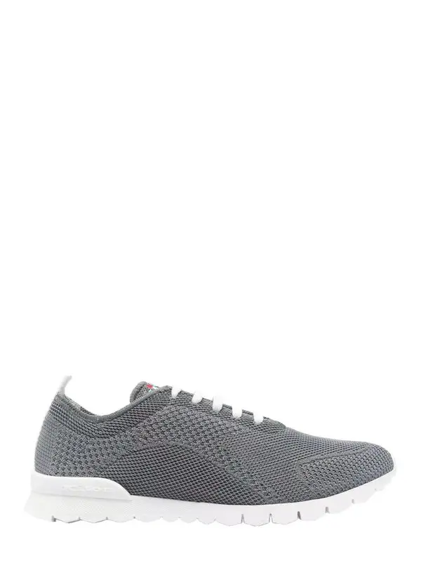 Kiton Canvas & Calf Leather Knitted Sneakers - Grey