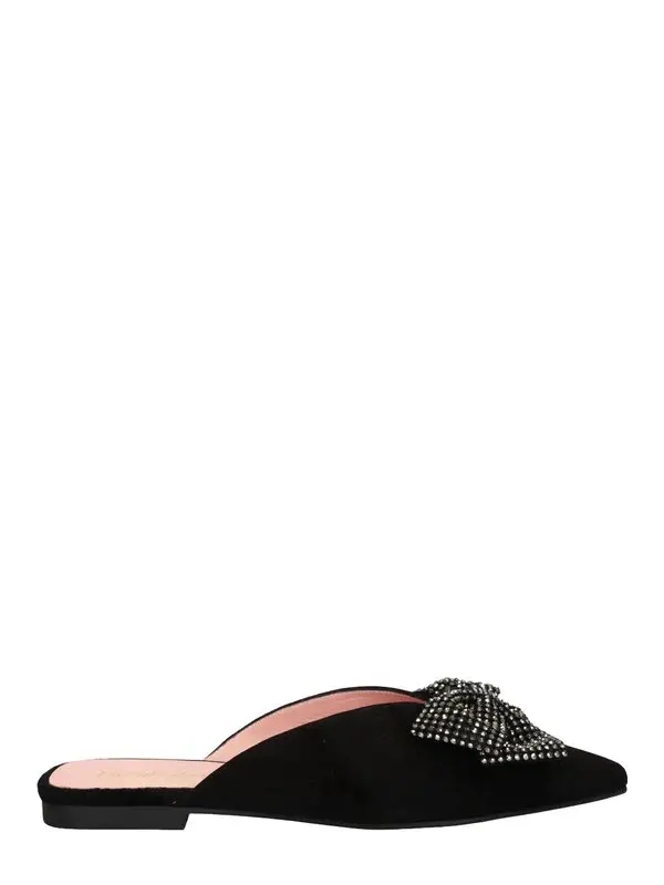 Pretty Ballerinas 10mm Yvette Mules With Crystal Embellishment - Black