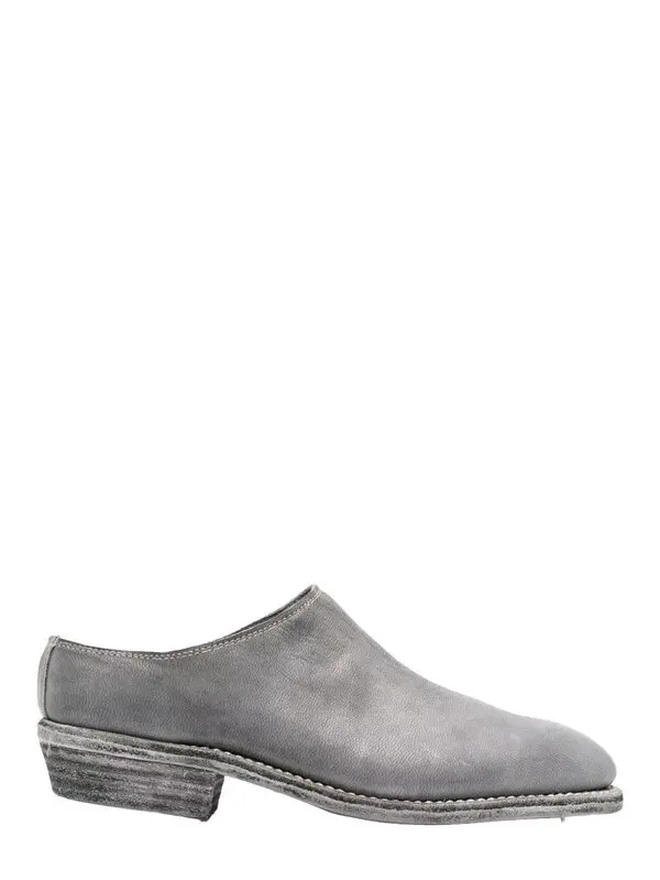 Guidi Guiod Grained Leather Mules - Grey