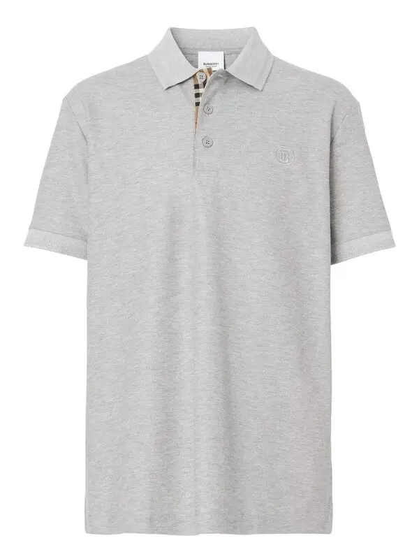 Burberry Logo-embroidered Polo Shirt - Grey