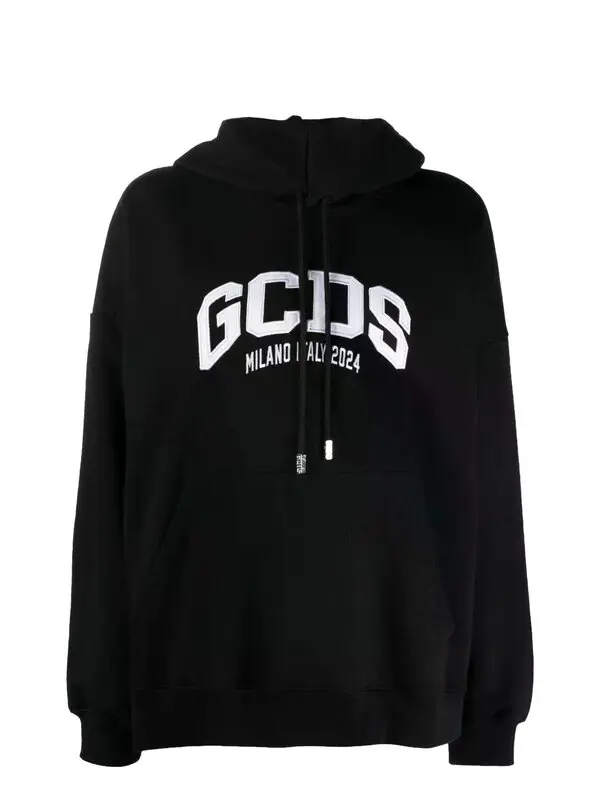 Gcds Cotton Logo Hoodie - Black