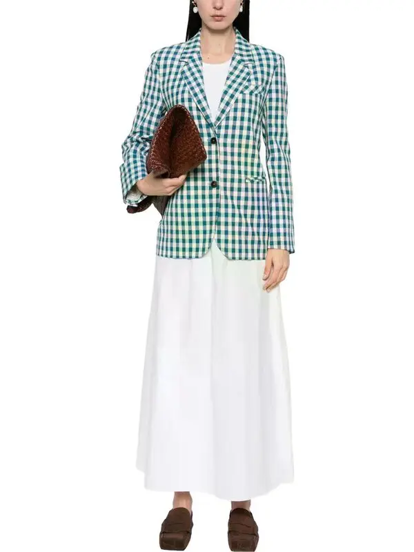 FORTE_FORTE Gingham Check Blazer - Blue