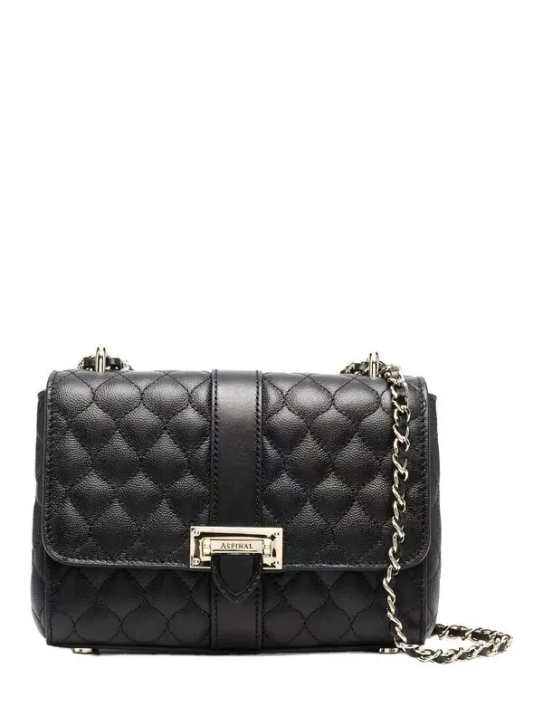ASPINAL OF LONDON Lottie Quilted Leather Crossbody Bag - Black