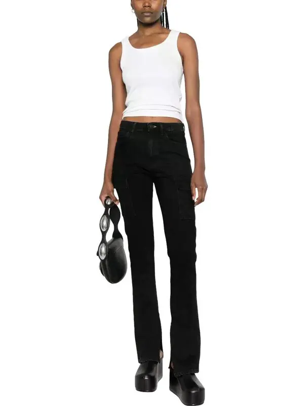 3x1 Cargo Pockets Straight Leg Jeans - Black