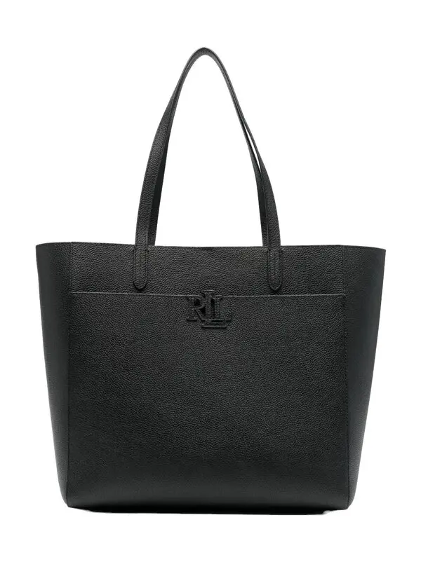 Ralph Lauren Large Tote Bag With Lobster Claw Fastening - Black