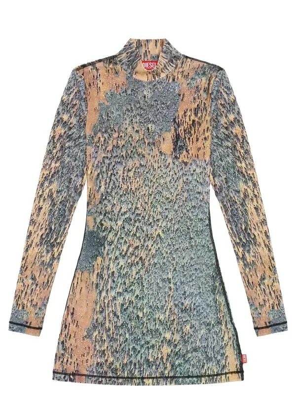 DIESEL® D-eleo Abstract-print Minidress - Blue