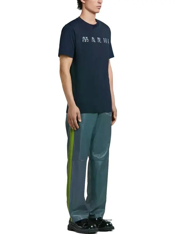 Marni Logo-print Cotton T-shirt - Blue