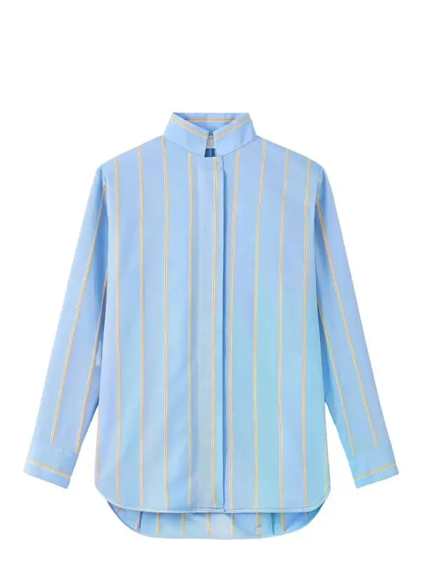 DESTREE Gathered Detail Striped Blouse - Blue