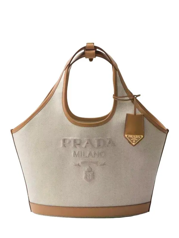 Prada Medium Logo-print Tote Bag - Neutrals