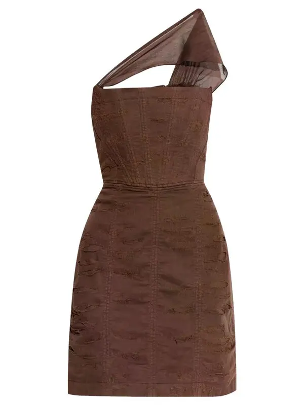 Dsquared2 One-shoulder Mini Dress - Brown
