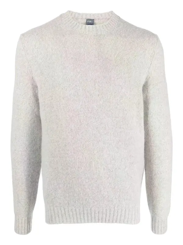 Fedeli Long-sleeve Crew-neck Jumper - Neutrals