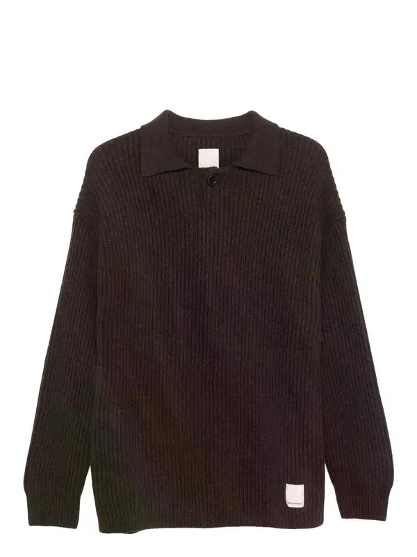Emporio Armani Fisherman's-knit Polo Shirt - Brown