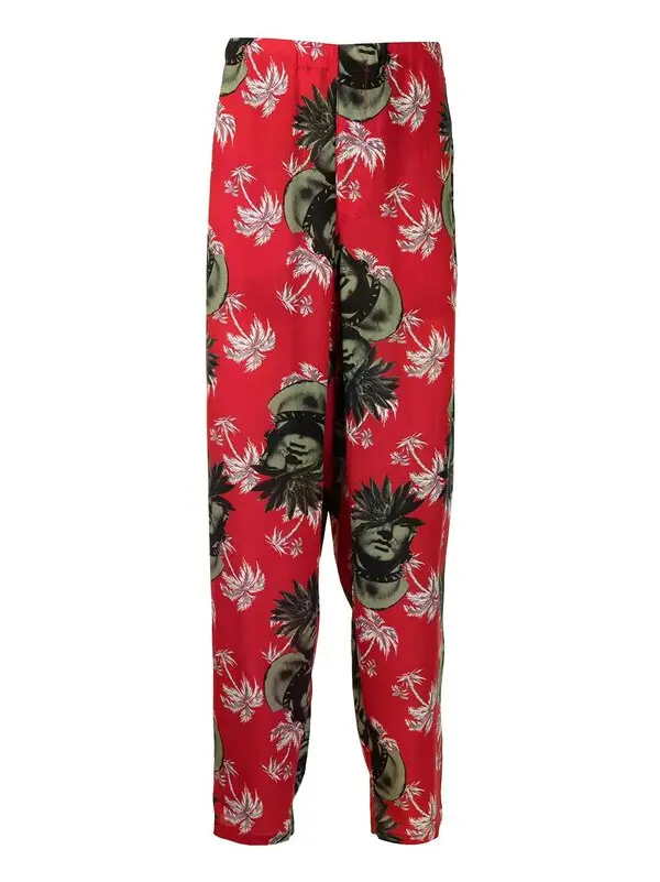 Undercover Printed Straight-leg Trousers - Red