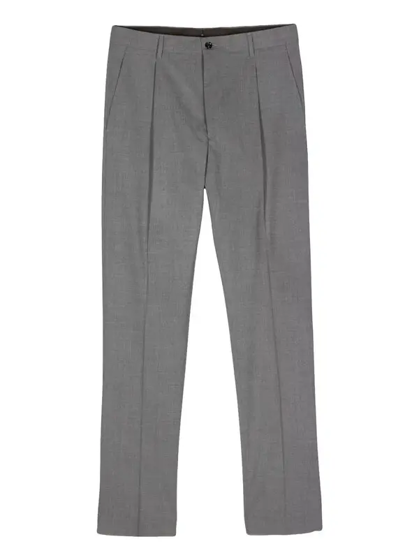 MOORER Vieste Pleat-detail Straight-leg Trousers - Grey