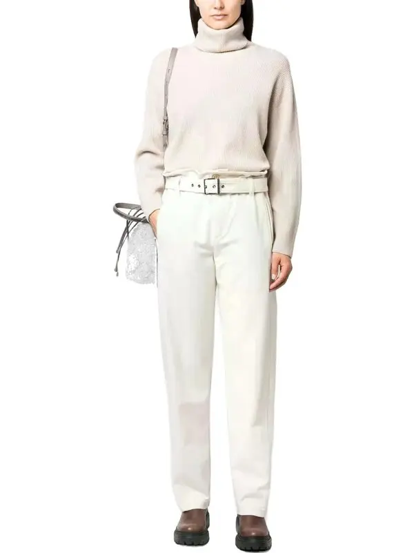 Brunello Cucinelli Ribbed-knit Wool-blend Jumper - Neutrals