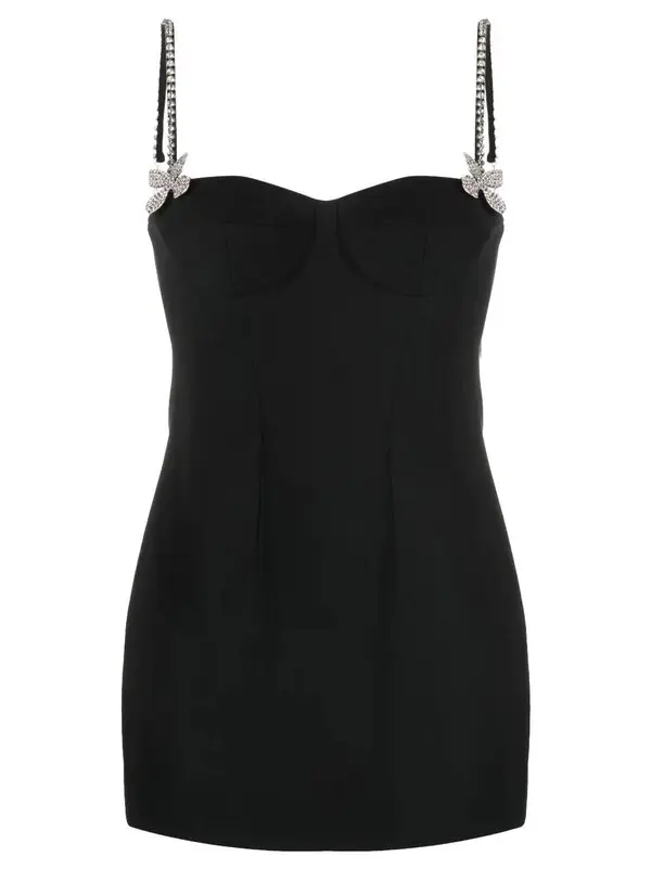 AREA Butterfly Crystal-embellished Mini Dress - Black