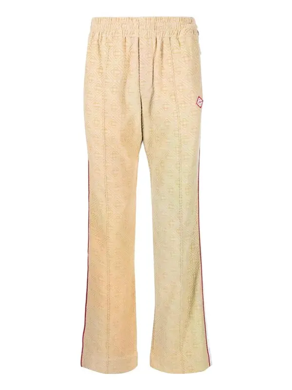 Casablanca Monogram-jacquard Velour Track Pants - Brown