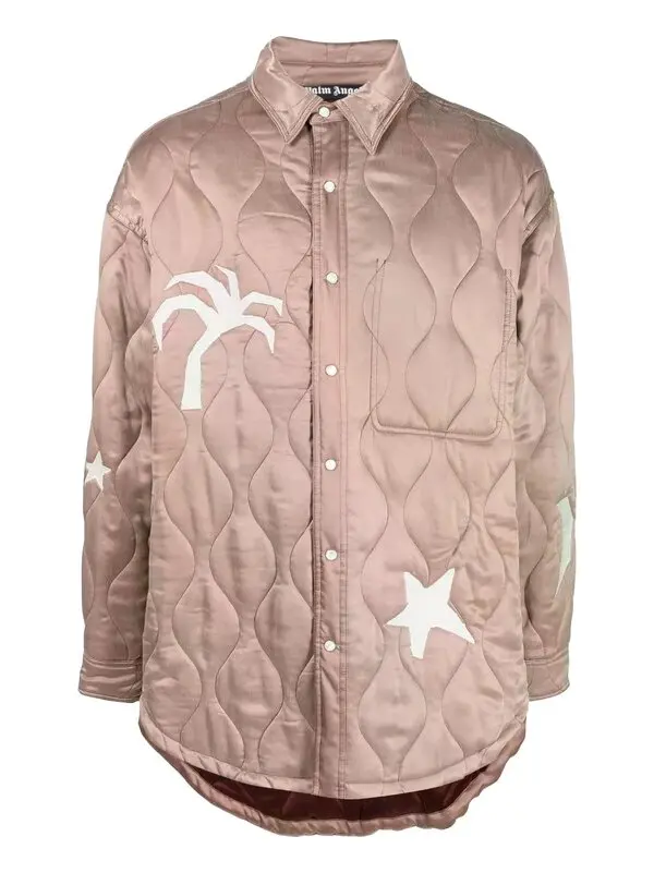Palm Angels Life Is Palm Quilted Jacket - Neutrals