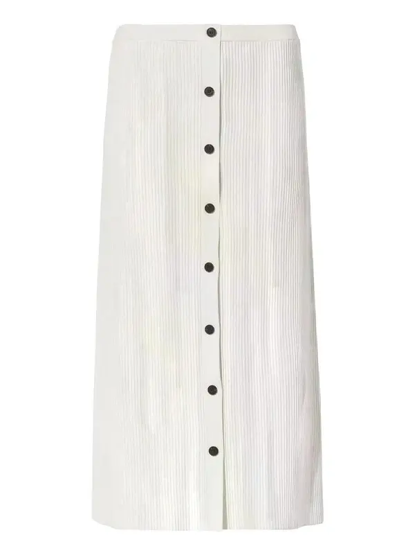 Proenza Schouler White Label Ribbed Knit Button-front Midi Skirt - Neutrals