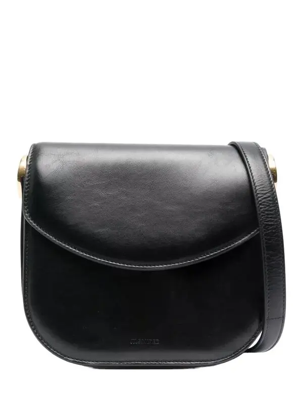 JIL SANDER Medium Leather Shoulder Bag - Black