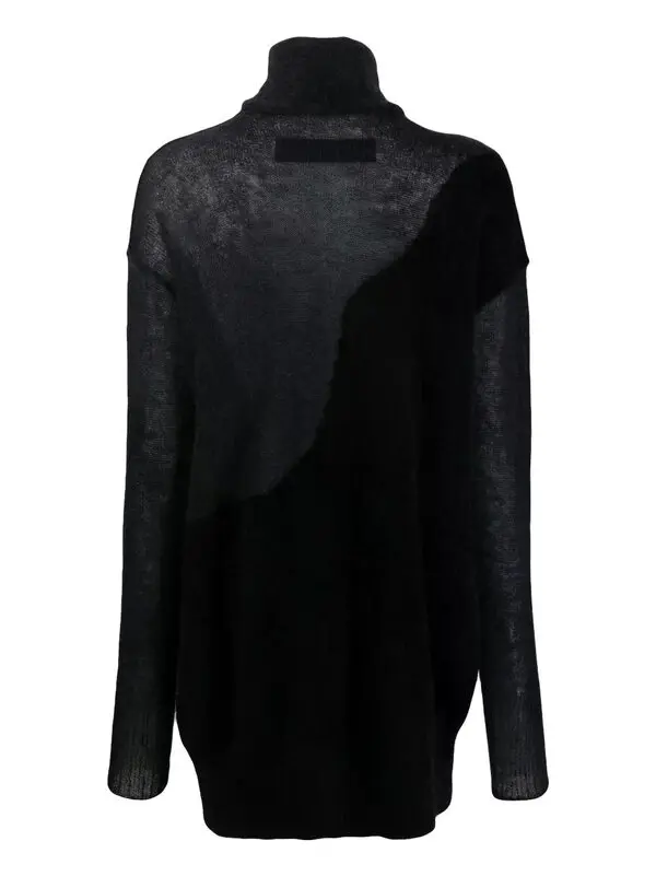 Isabel Benenato Roll Neck Knit Top - Black