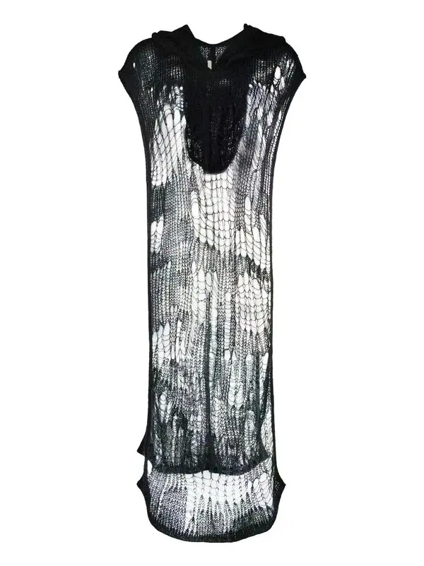Rick Owens Spider Knit Poncho - Black