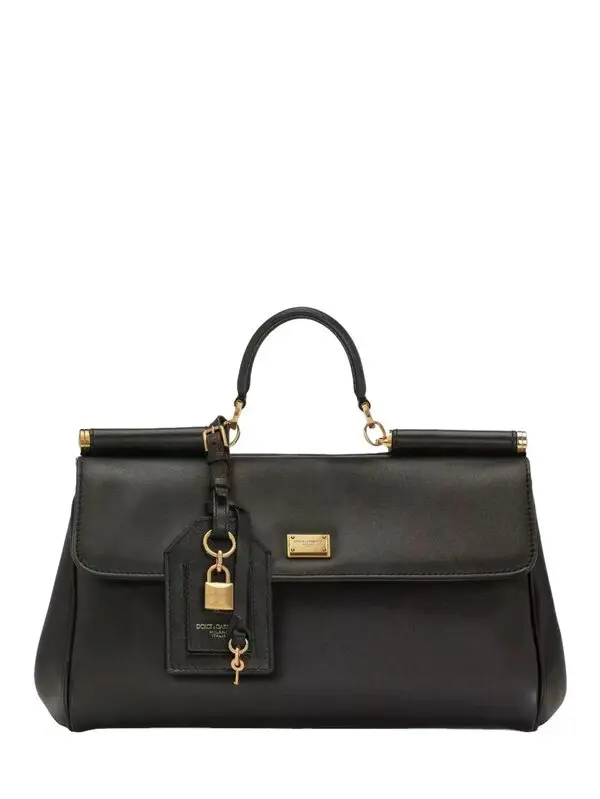Dolce & Gabbana Medium Sicily Logo-plaque Tote Bag - Black