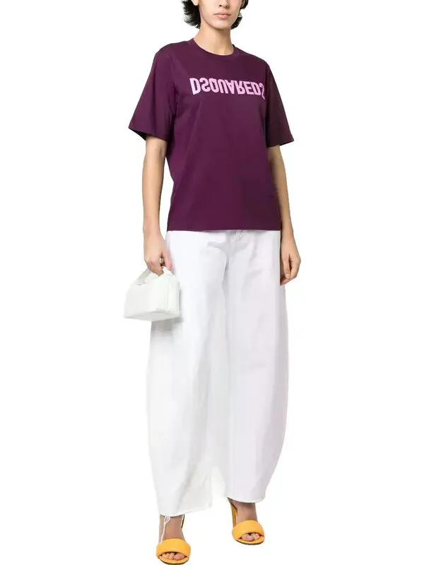 Dsquared2 Cotton Reverse Logo T-shirt - Purple