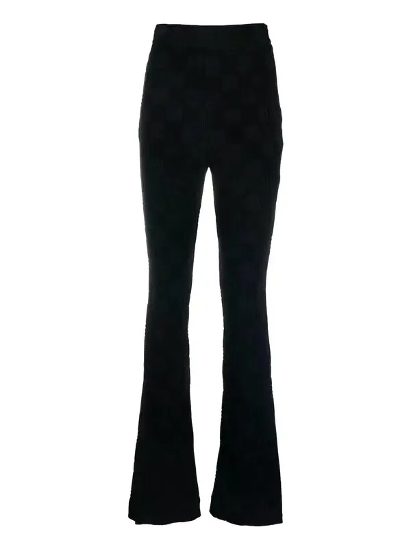 AMBUSH High-waist Flared Trousers With Split Cuffs - Black