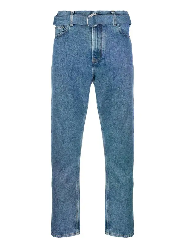 Off-White Indust Slim-fit Jeans With Signature Industrial Strap - Blue
