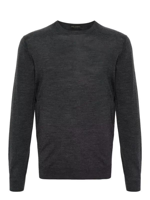 DELL'OGLIO Crew Neck Merino Wool Jumper - Grey